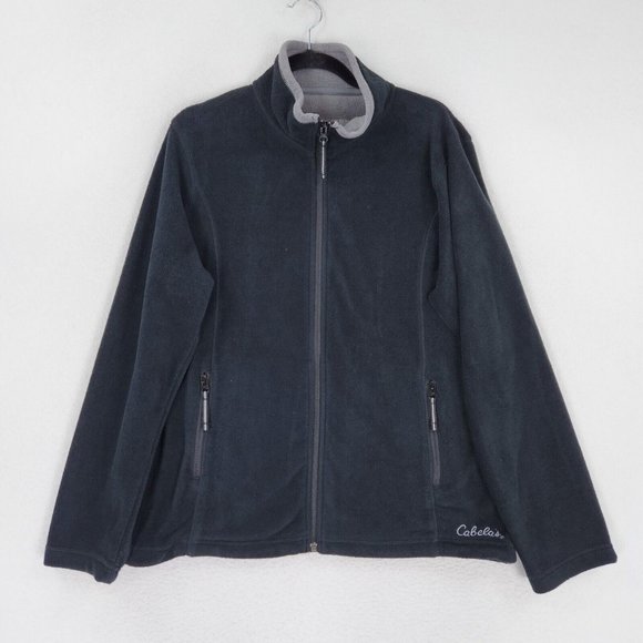 Cabela's | Jackets & Coats | Cabelas Jacket Men Large Black Fleece Full Zip Lightweight Outdoor ...